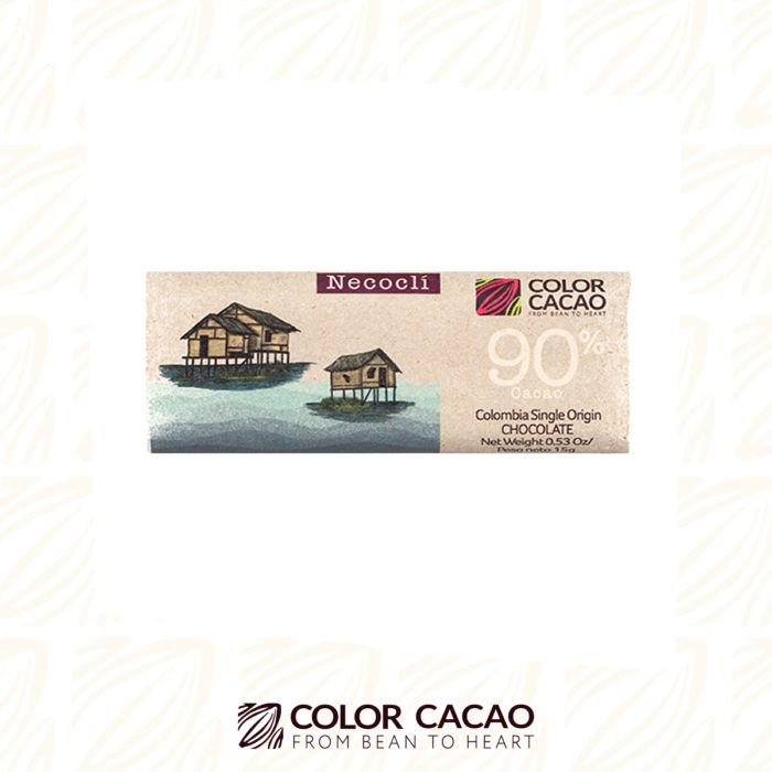 20 Barras de Chocolate de Origen Necoclí 90% - 15g - Color Cacao